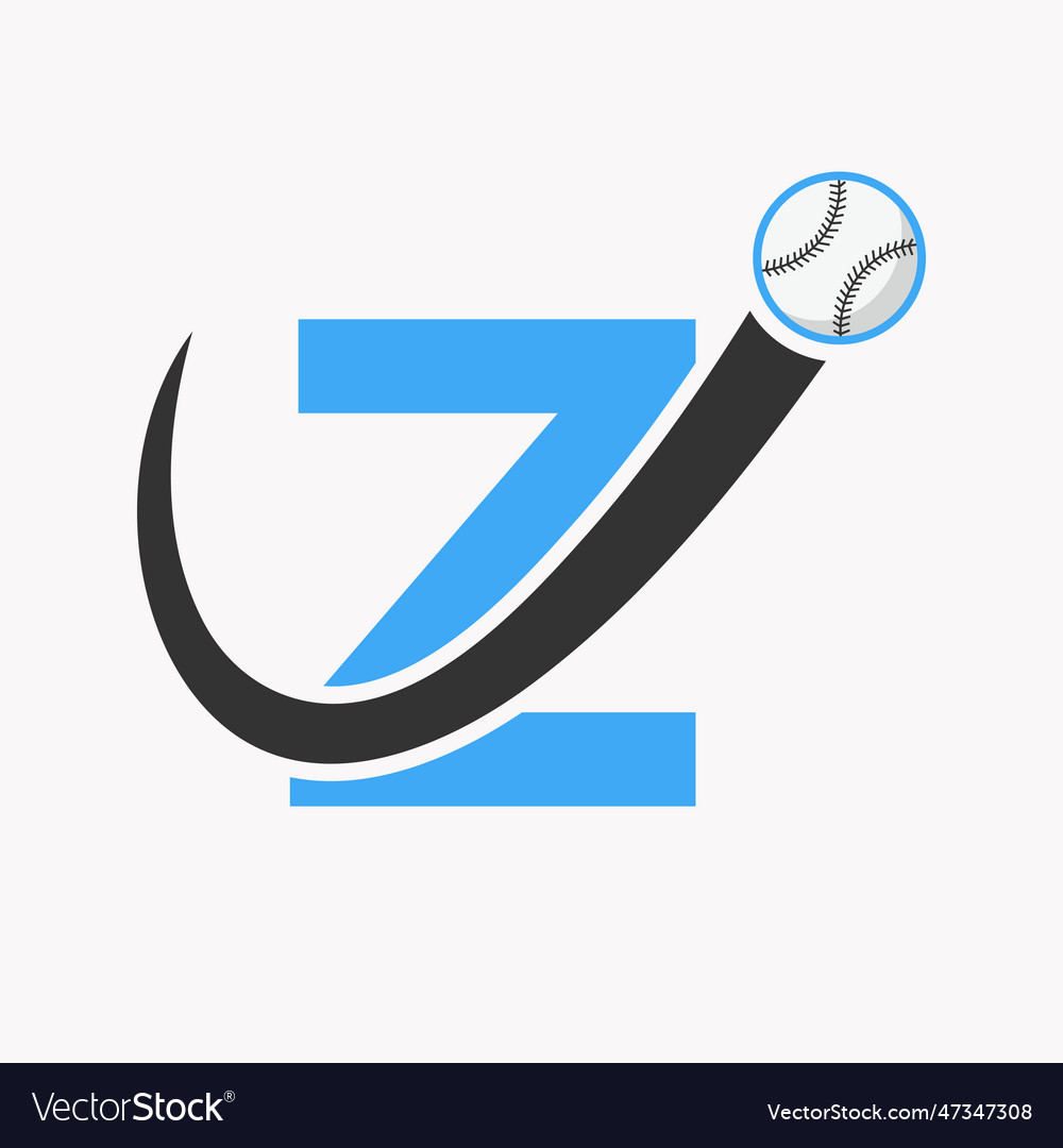 Letter z baseball logo concept with moving Vector Image