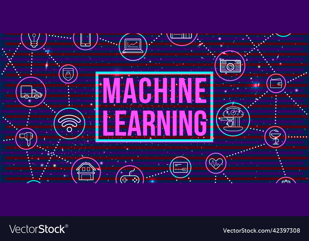 Machine learning design concept banner or poster Vector Image