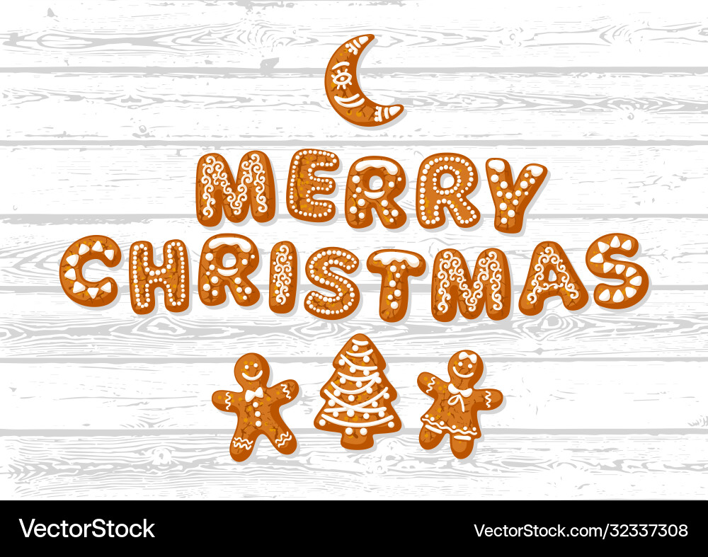 Merry christmas greeting card text made Royalty Free Vector