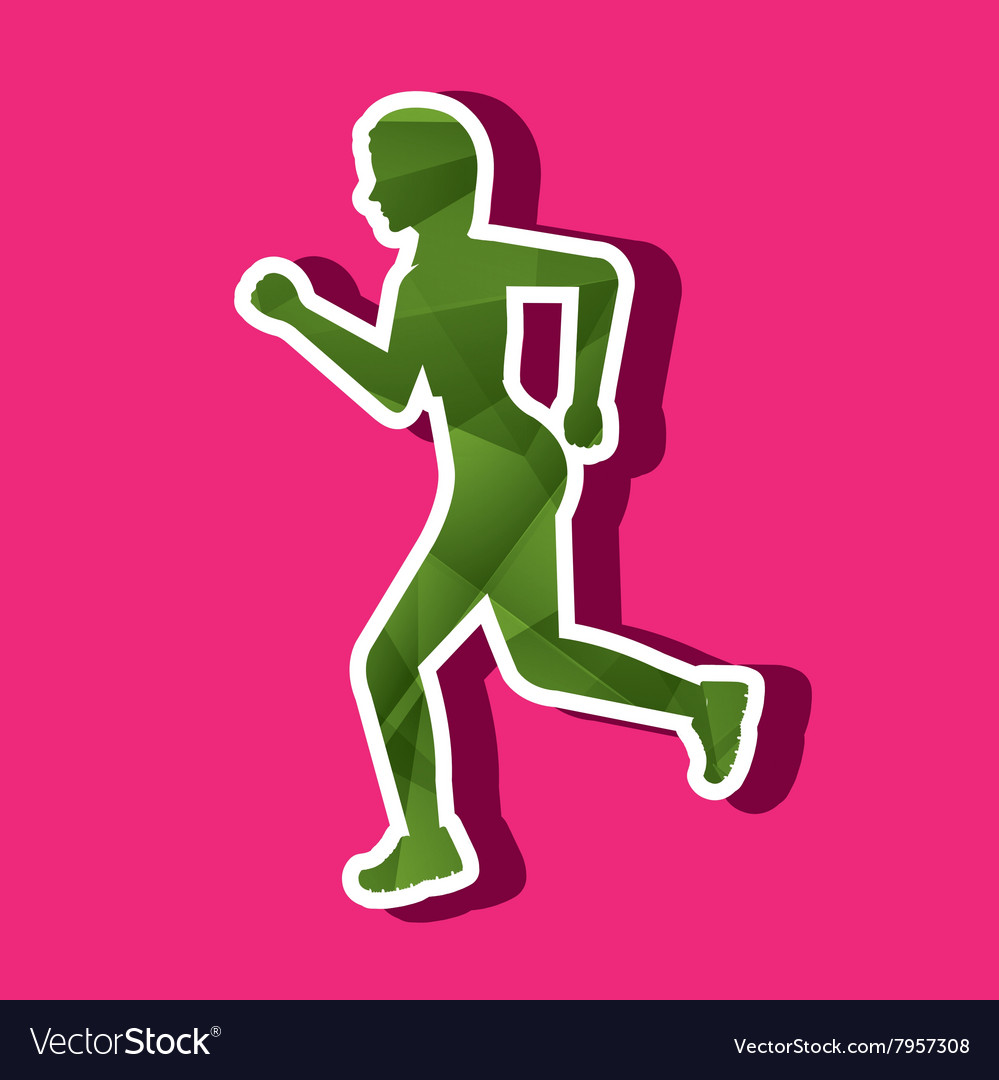 Runner avatar design Royalty Free Vector Image
