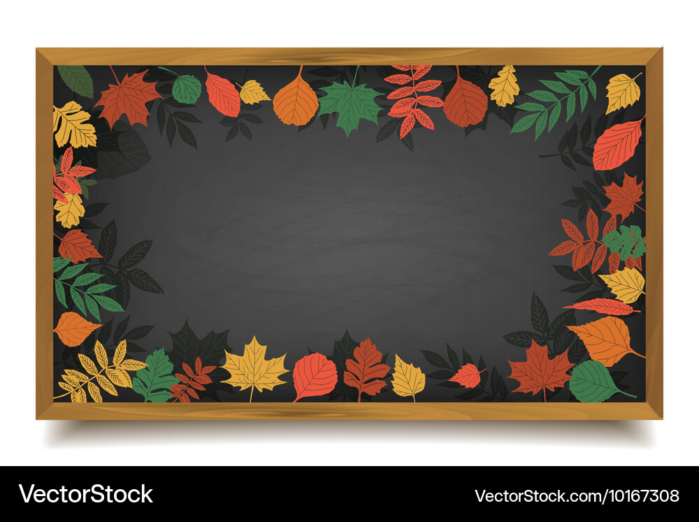 School board in a frame of leaves Royalty Free Vector Image