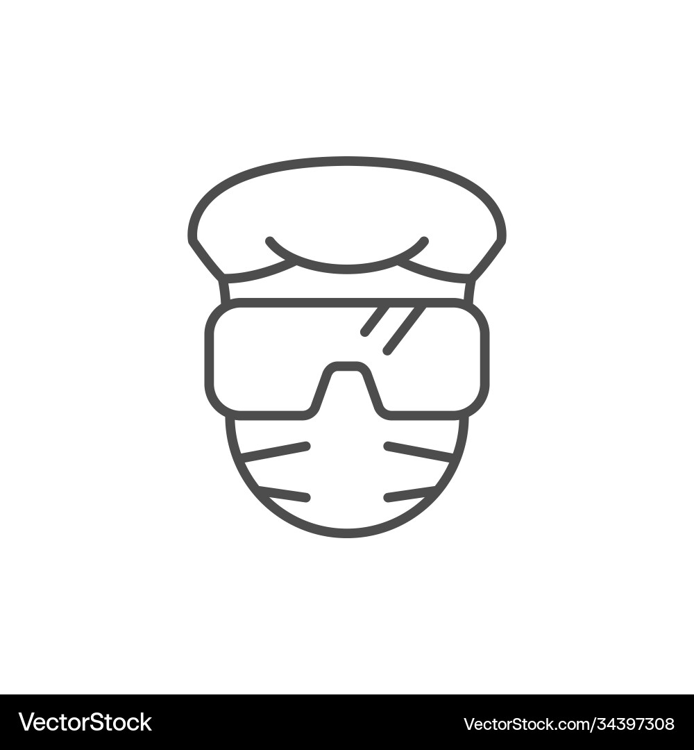 Scientist or doctor line outline icon Royalty Free Vector