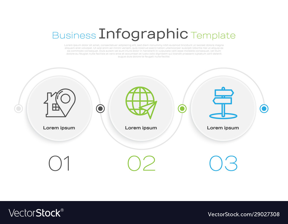 Set line map pointer with house location Vector Image