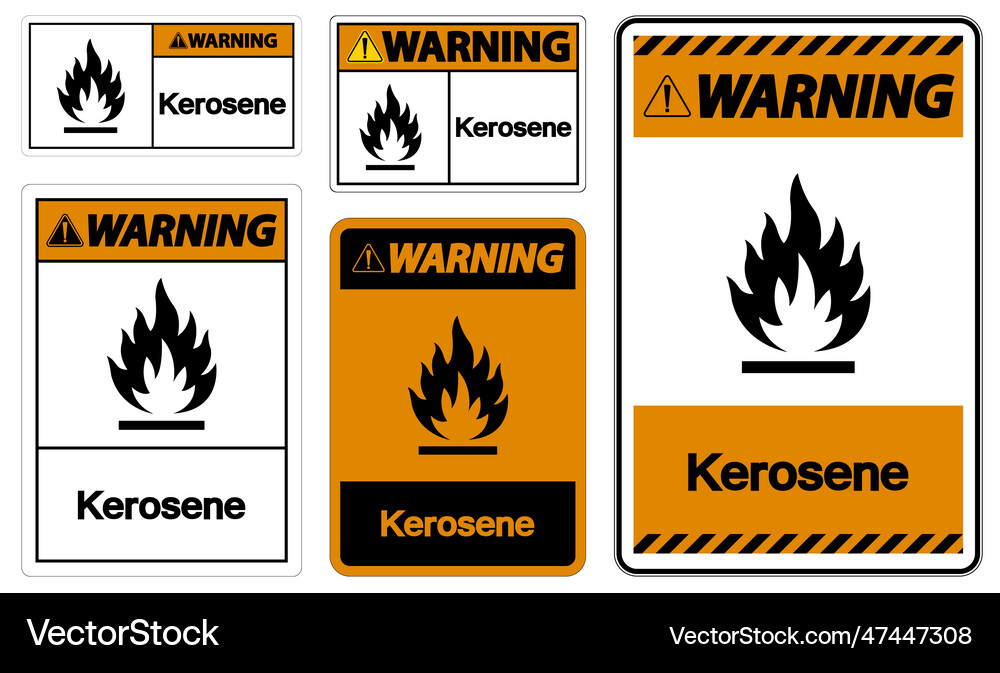 Warning kerosene symbol sign on white background Vector Image