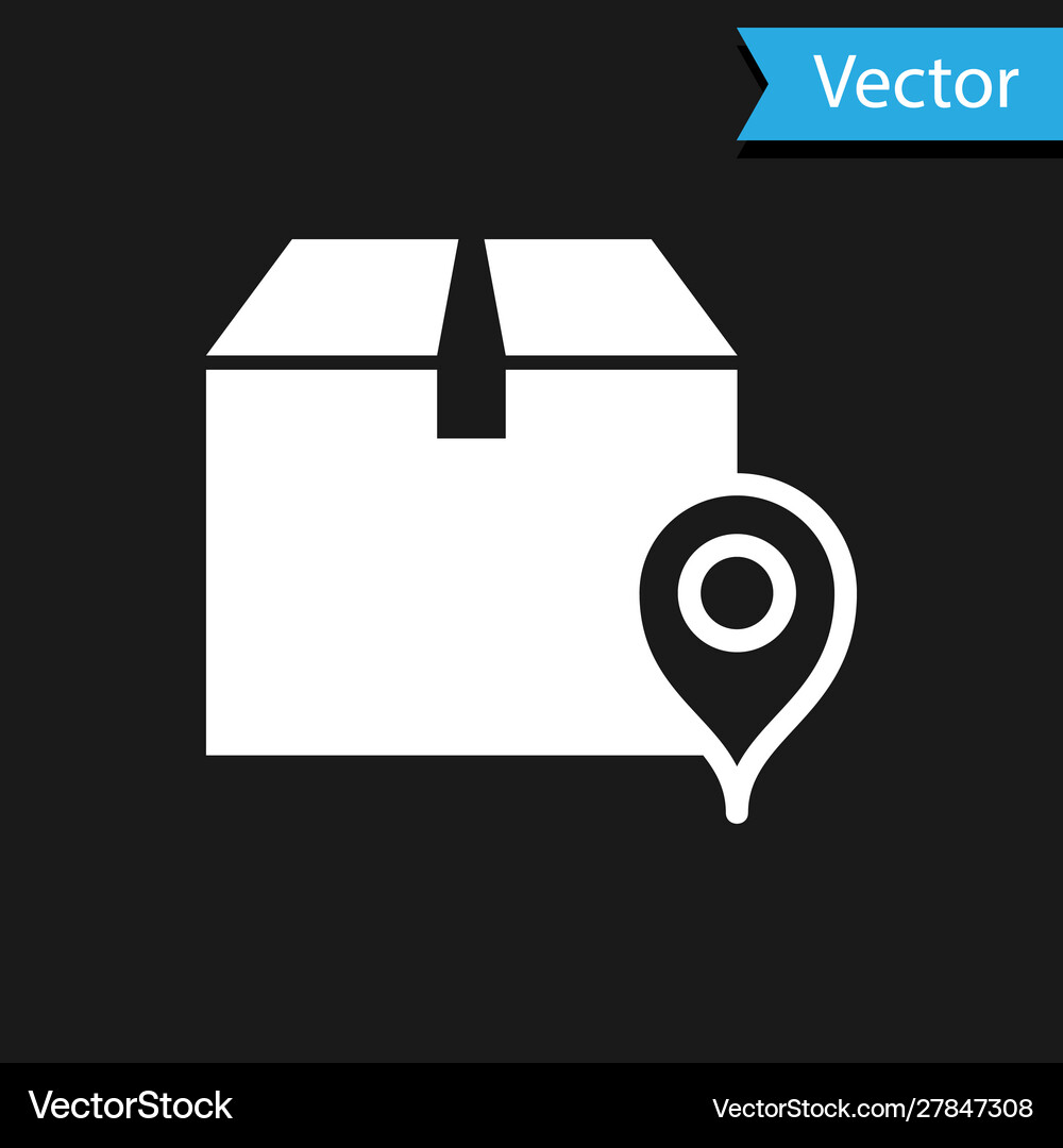 White location with cardboard box icon isolated Vector Image
