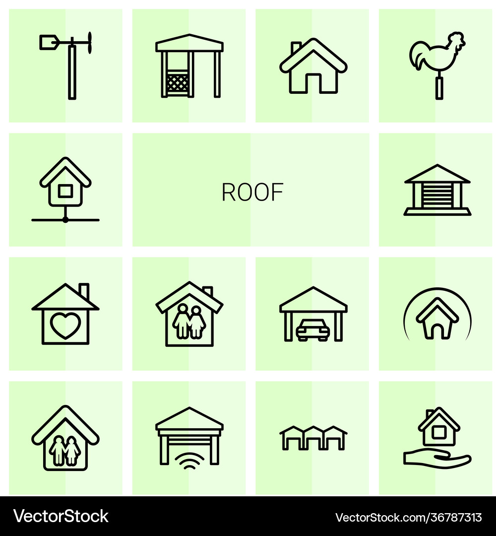 14 roof icons Royalty Free Vector Image - VectorStock