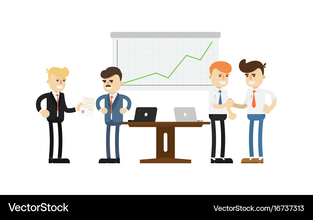 Business conference concept with smiling men Vector Image