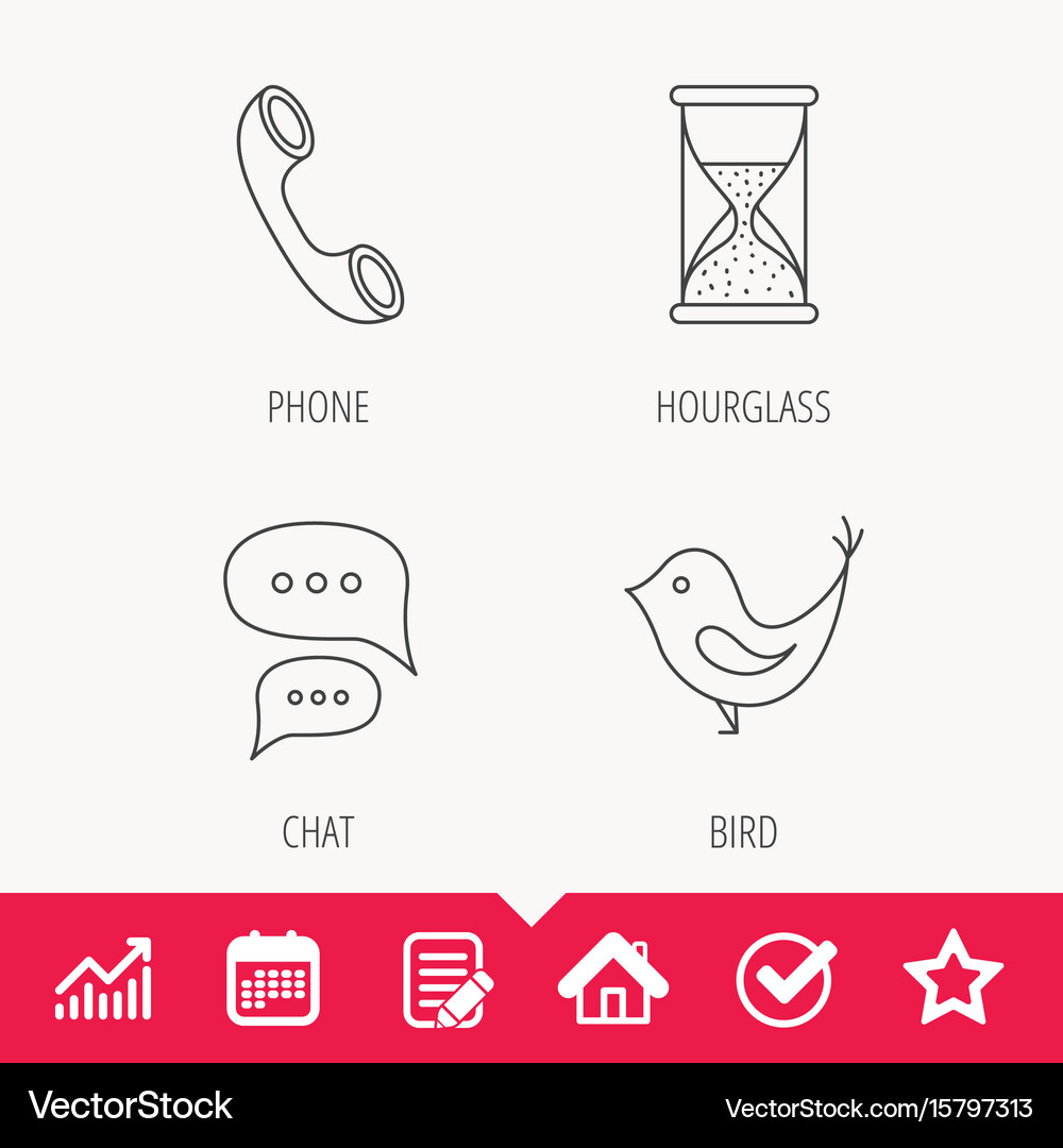 Chat bird and phone call icons Royalty Free Vector Image