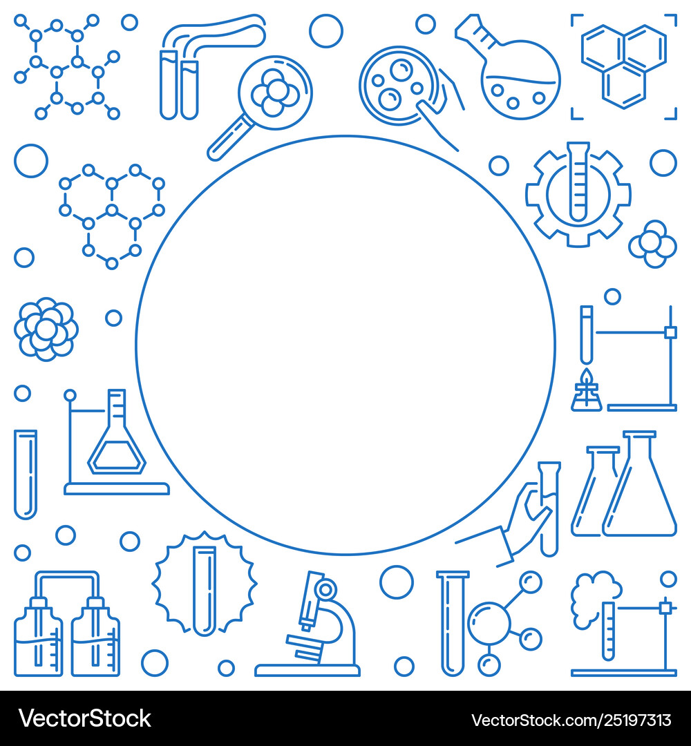 Chemistry outline colored frame chemical Vector Image