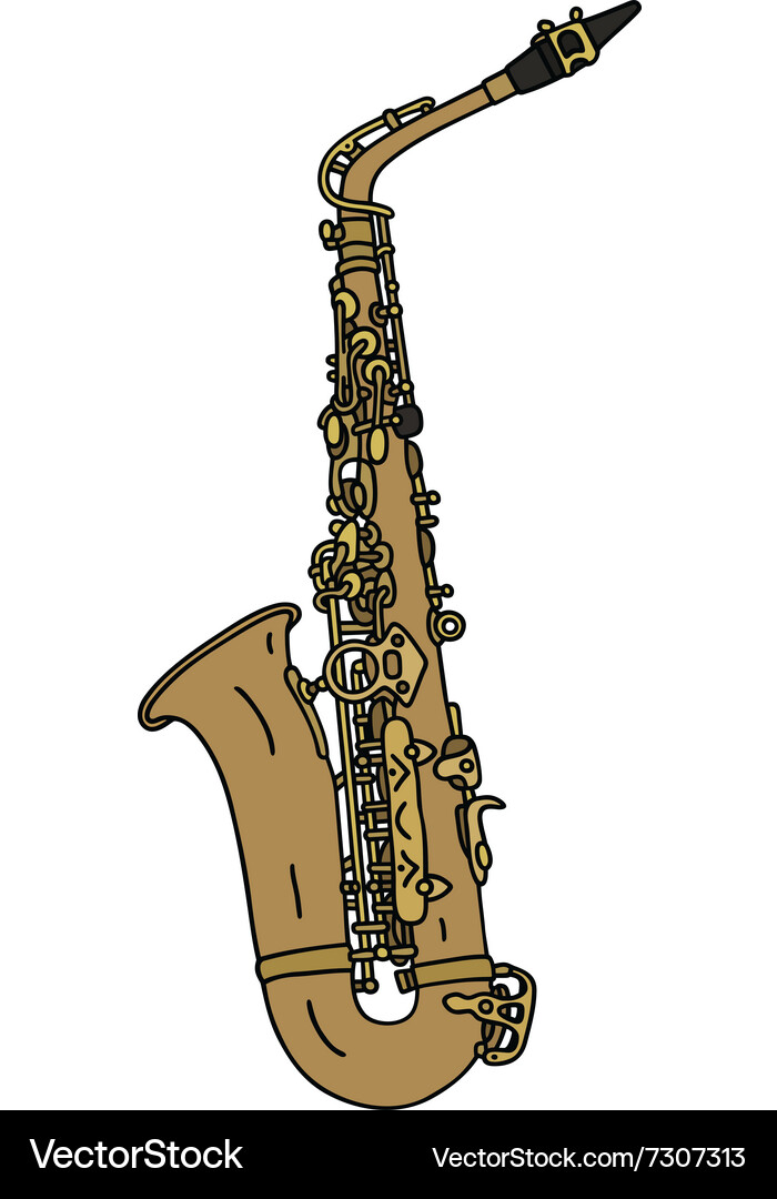 Classic brass saxophone Royalty Free Vector Image