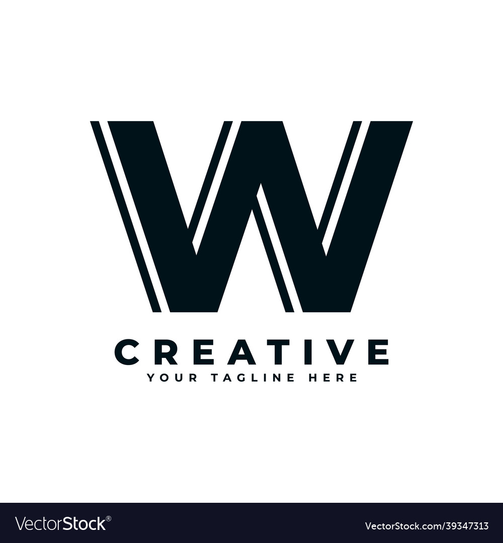 Creative initial letter w logo design usable Vector Image