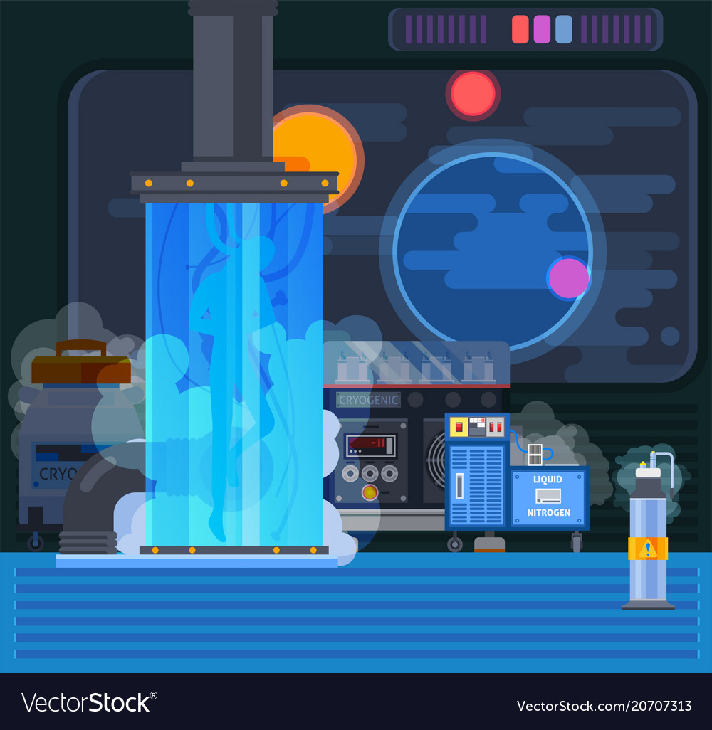 Flat cryo camera composition Royalty Free Vector Image