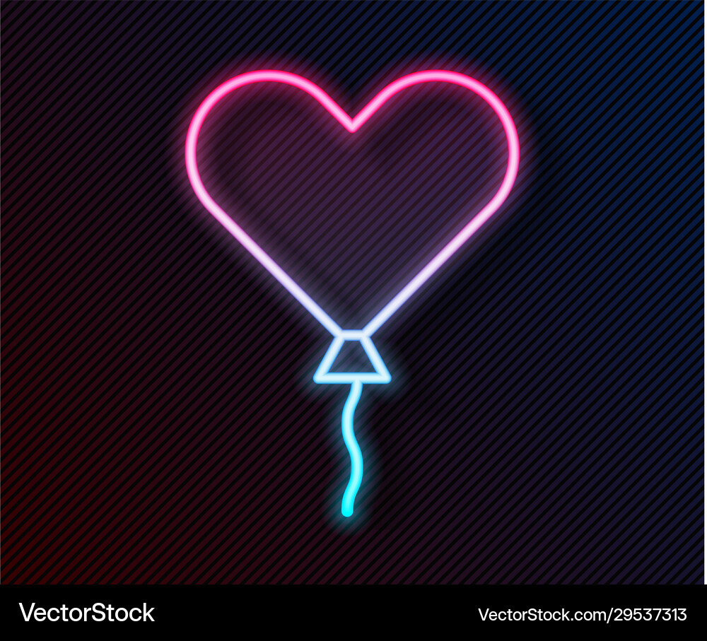 Glowing neon line balloon in form heart Royalty Free Vector