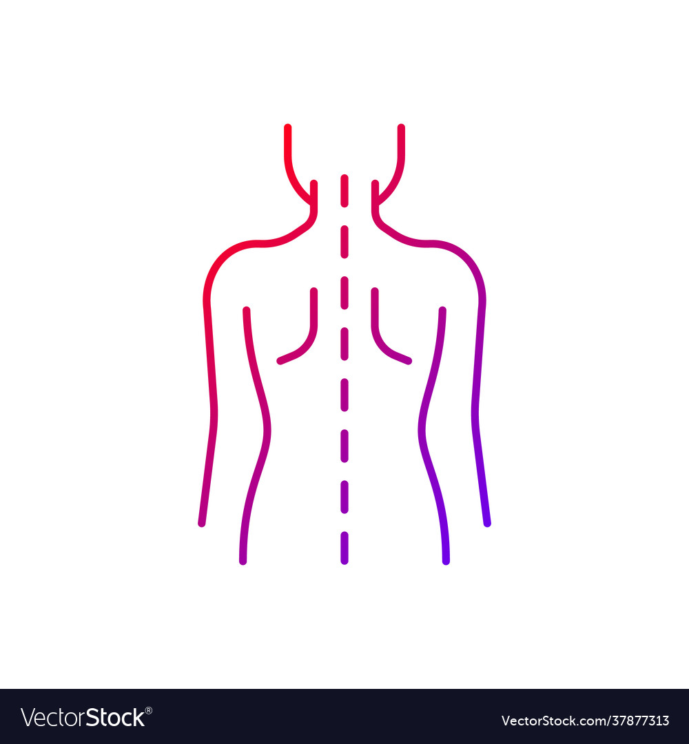 Good posture gradient linear icon Royalty Free Vector Image