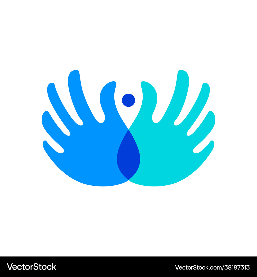 Hand wing human overlapping overlay logo icon Vector Image