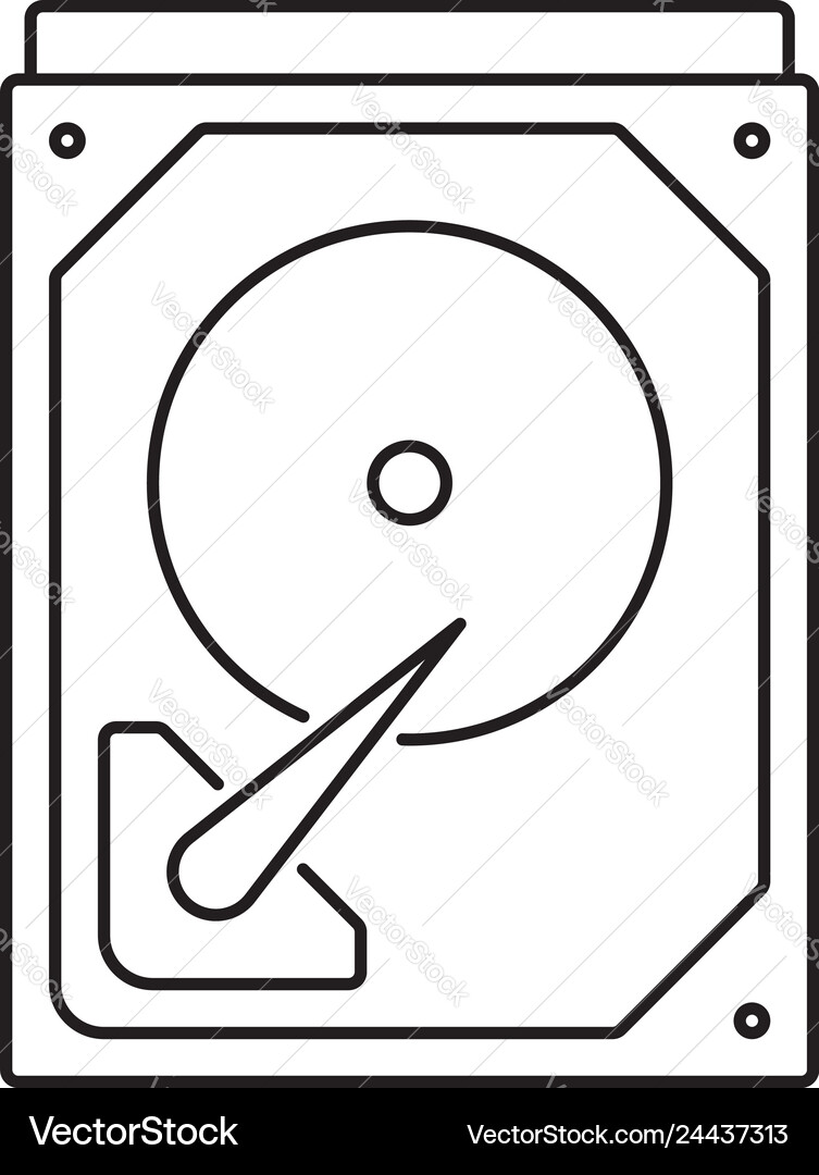 Hard drive icon outline or line style Royalty Free Vector