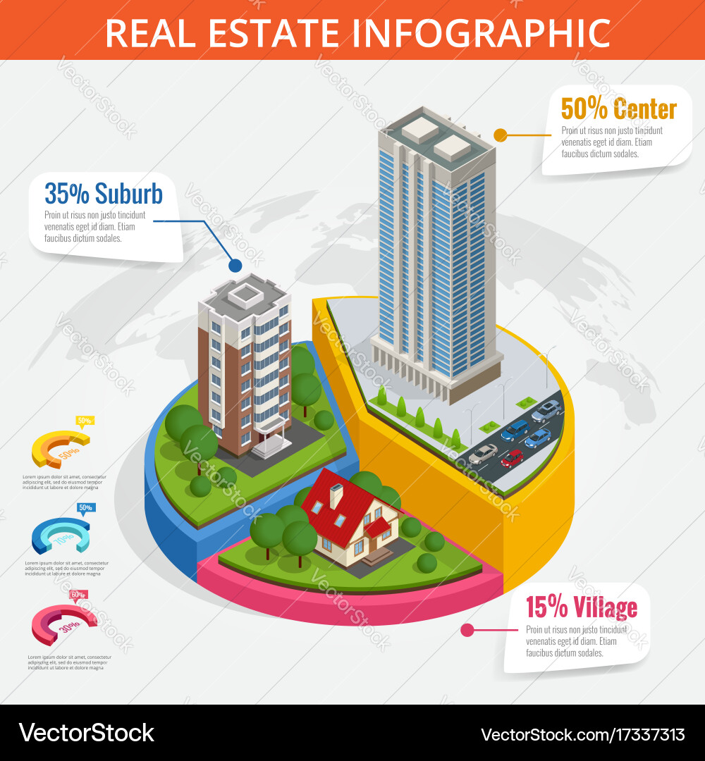 Isometric of real estate Royalty Free Vector Image