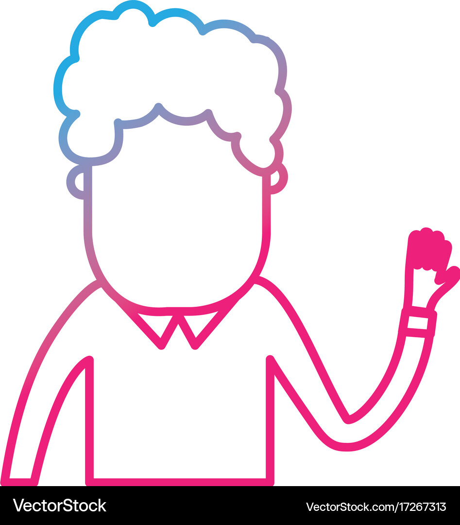 Line man with hairstyle design and clothes Vector Image