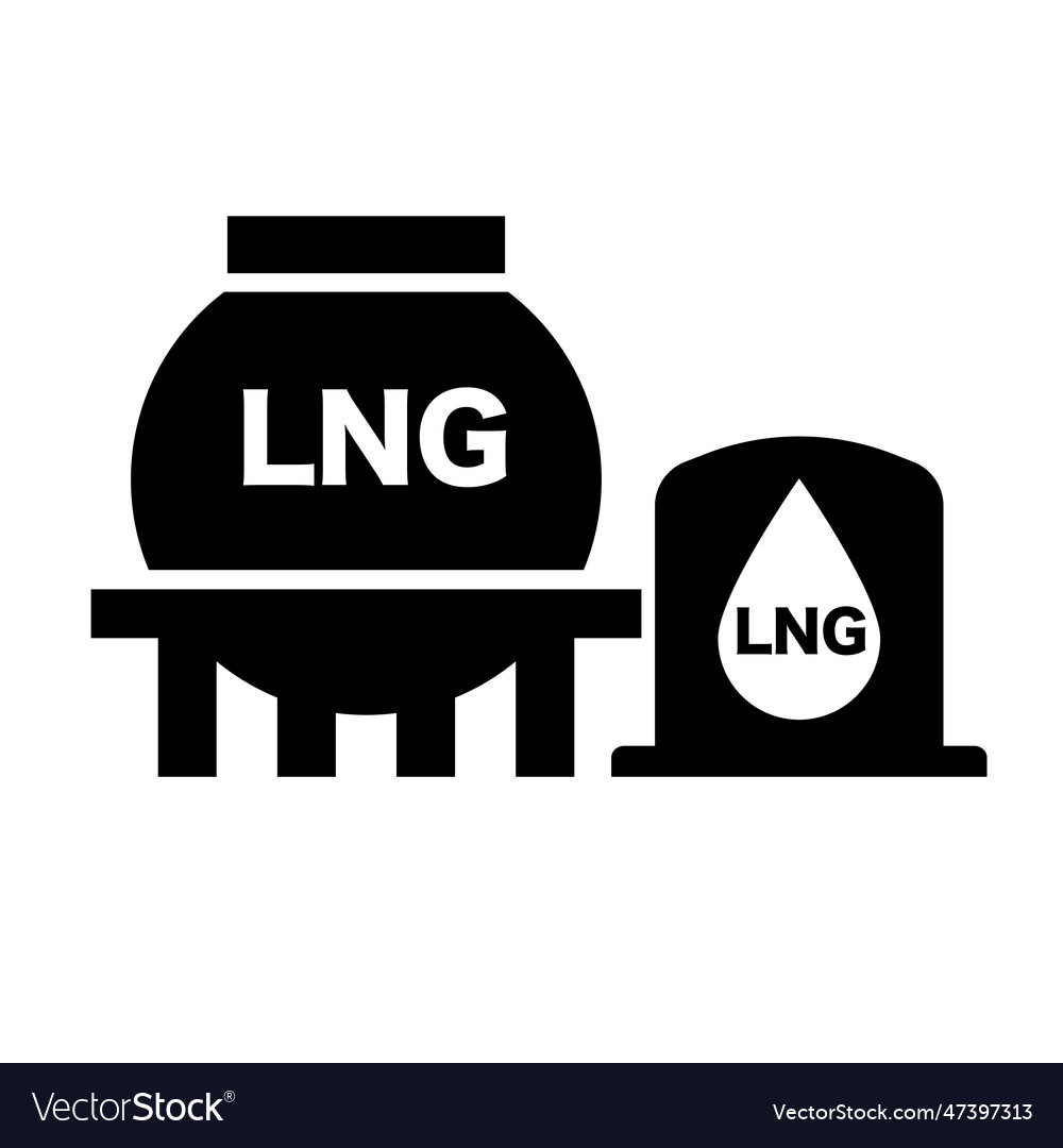 Lng tank and lng storage silhouette icon Vector Image