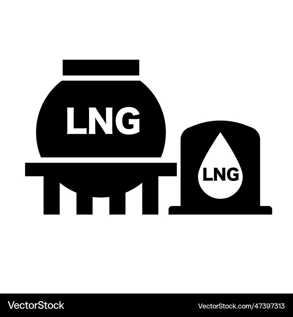 Lng tank and storage silhouette icon Royalty Free Vector