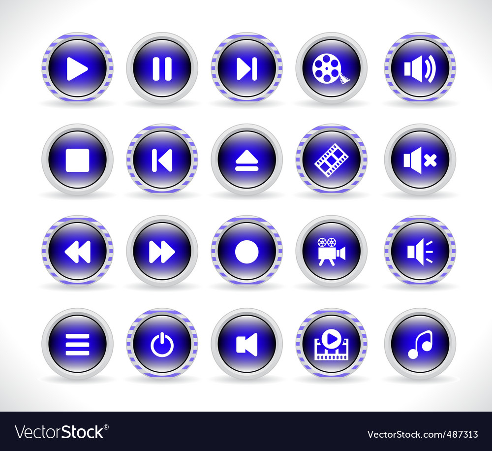 Media buttons Royalty Free Vector Image - VectorStock