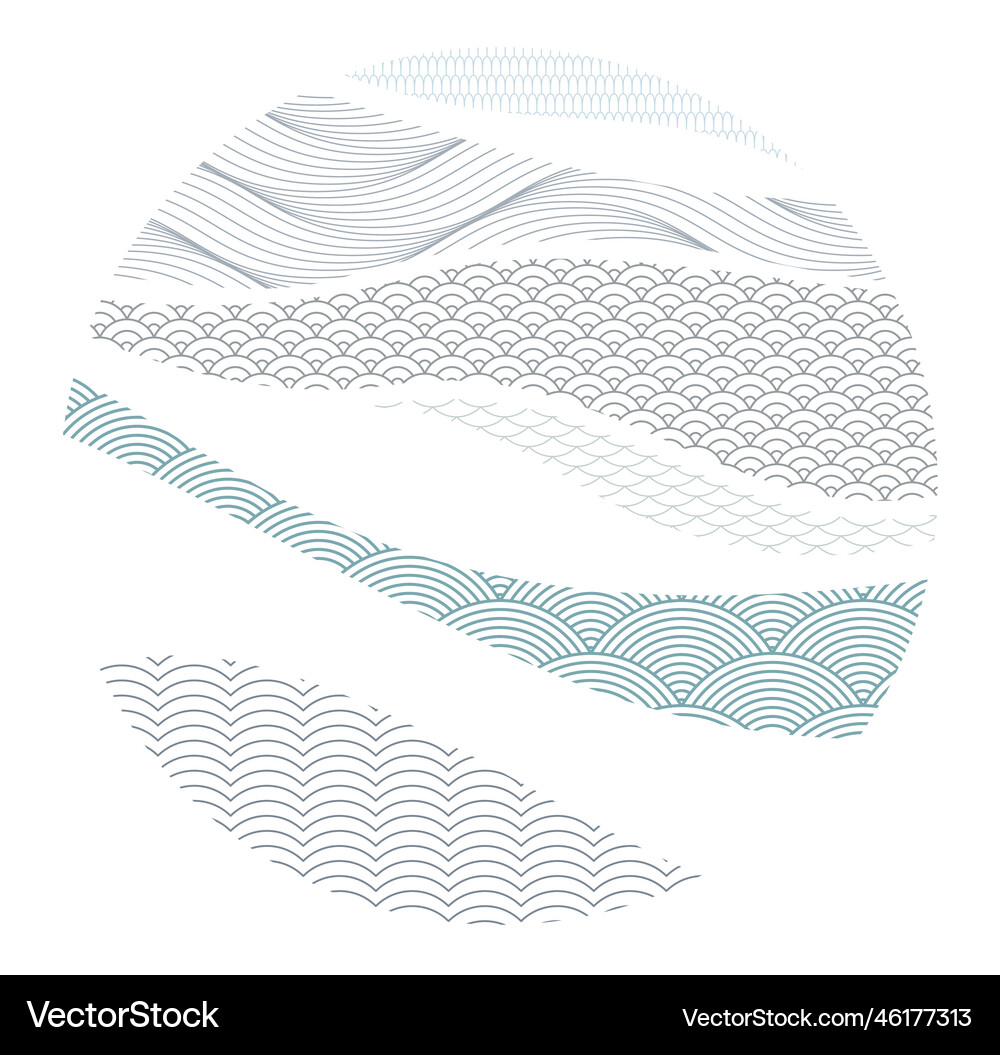 Oriental japanese style abstract in a shape Vector Image