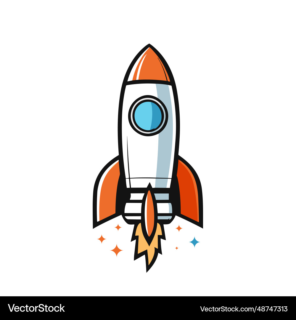 Rocket icon space ship launch logo Royalty Free Vector Image