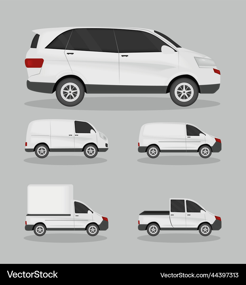 Set of mock up car Royalty Free Vector Image - VectorStock