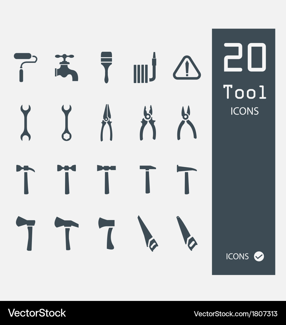 Tool icon set of 64 quality icons Royalty Free Vector Image