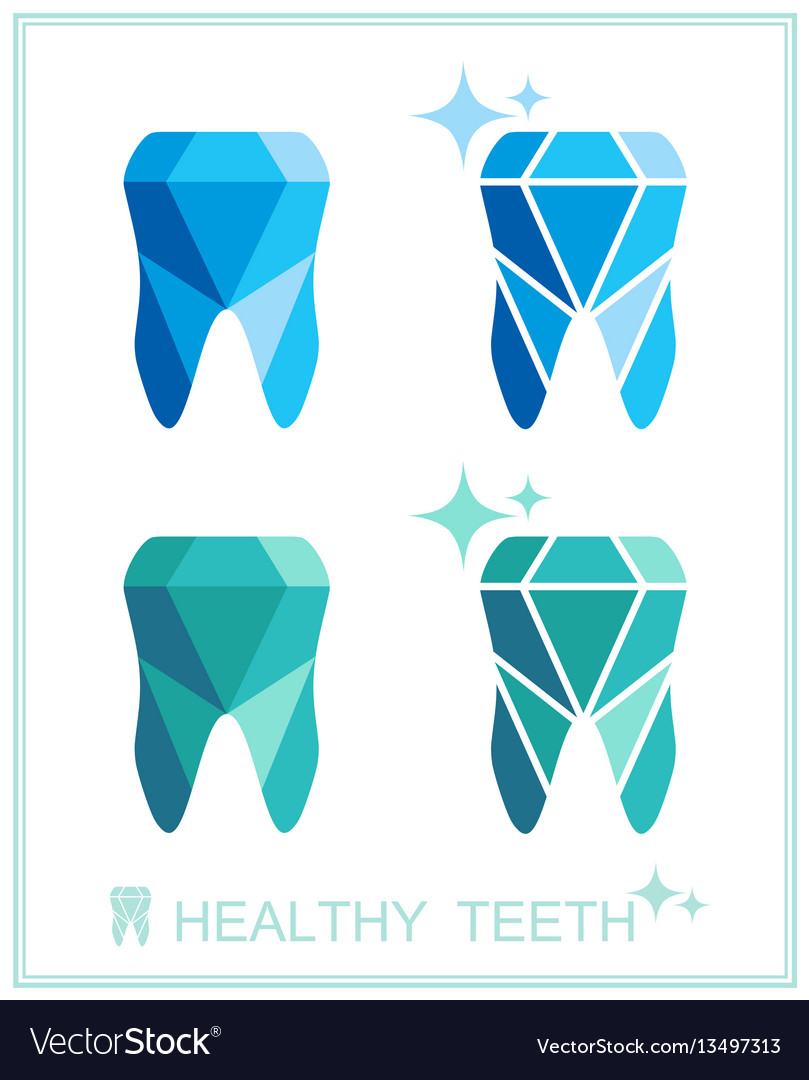 Tooth symbol set Royalty Free Vector Image - VectorStock