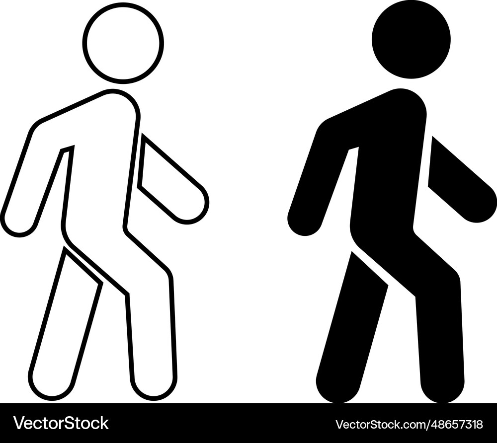 A person walking or walk sign flat and linear Vector Image