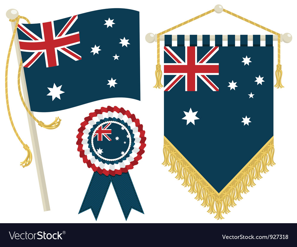 Australia flags Royalty Free Vector Image - VectorStock