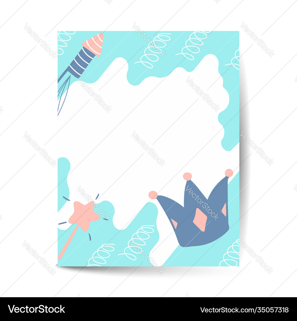 Birthday card design with crown Royalty Free Vector Image