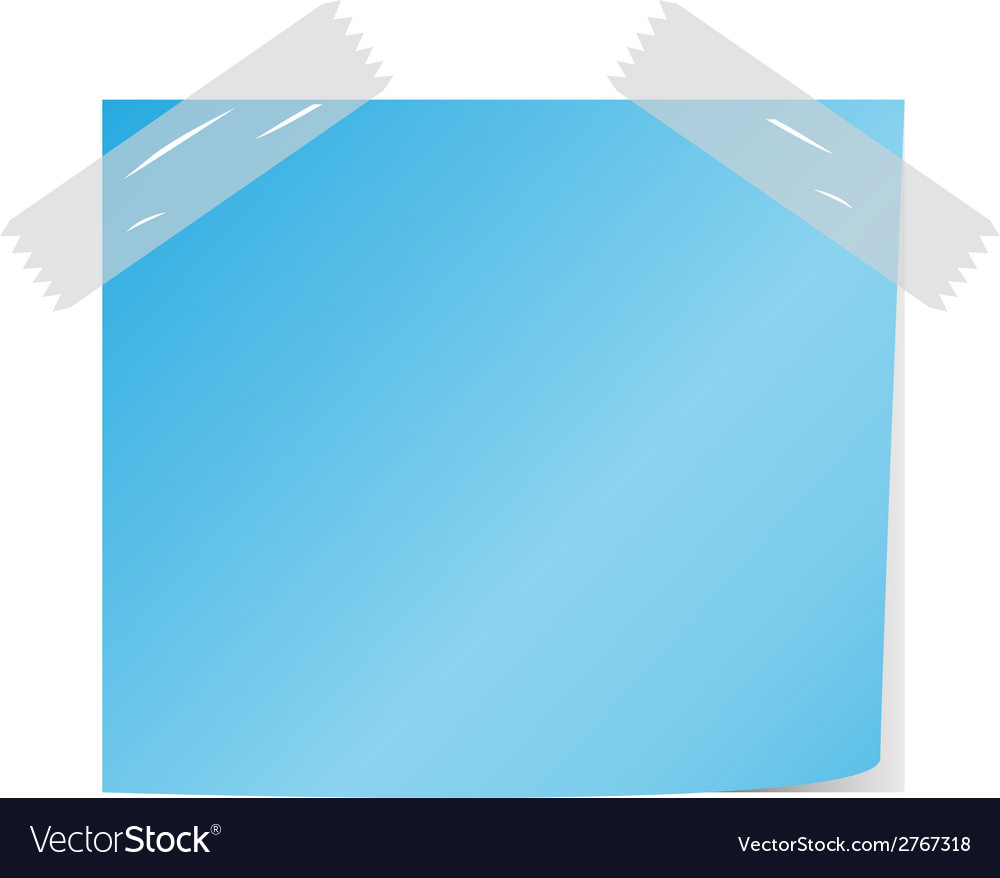 Blue post it Royalty Free Vector Image - VectorStock