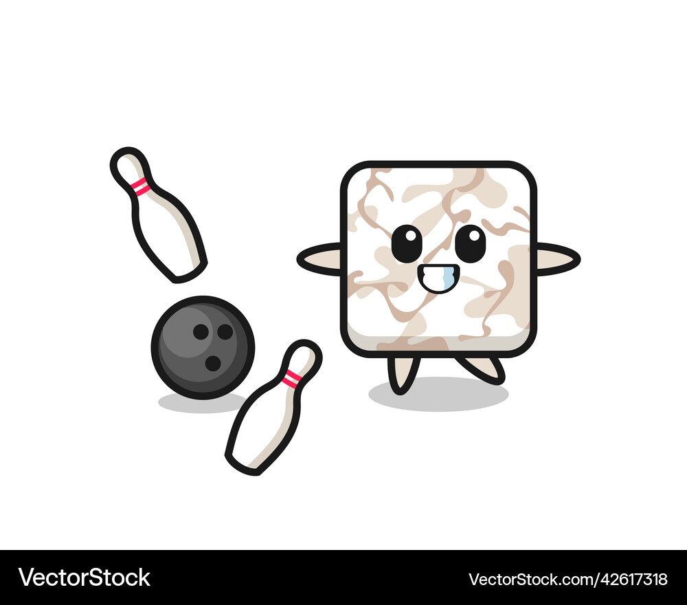 Character cartoon of ceramic tile is playing Vector Image