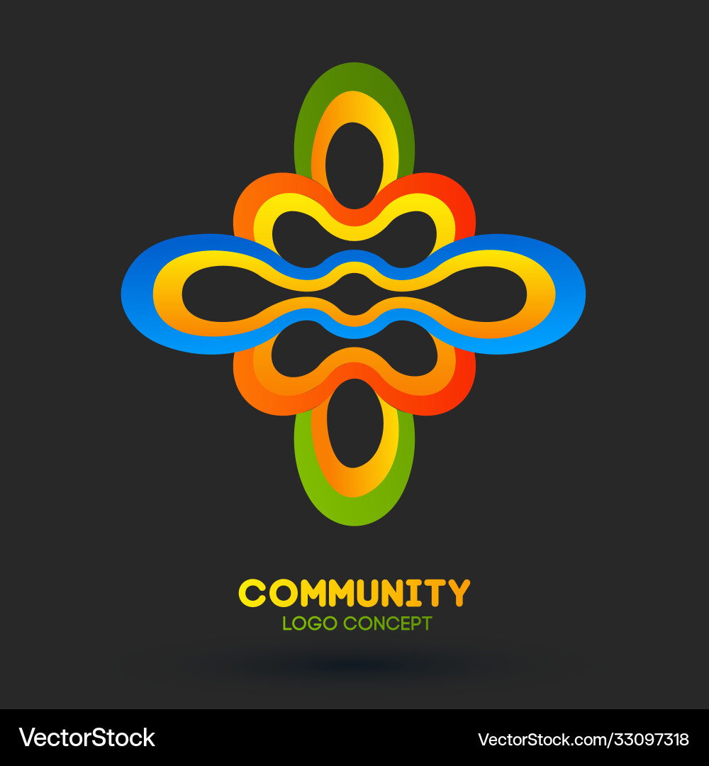 Community care logo design company Royalty Free Vector Image