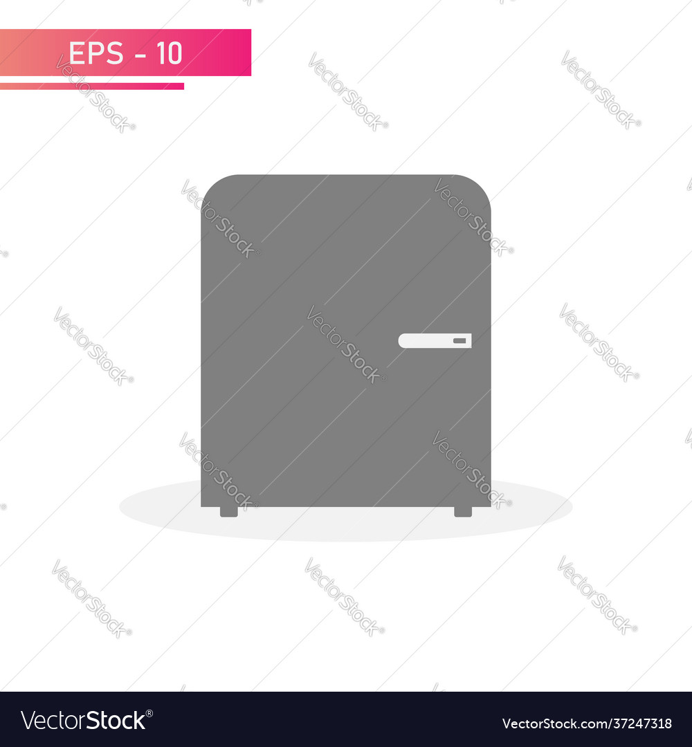Compact retro refrigerator with handle solid Vector Image