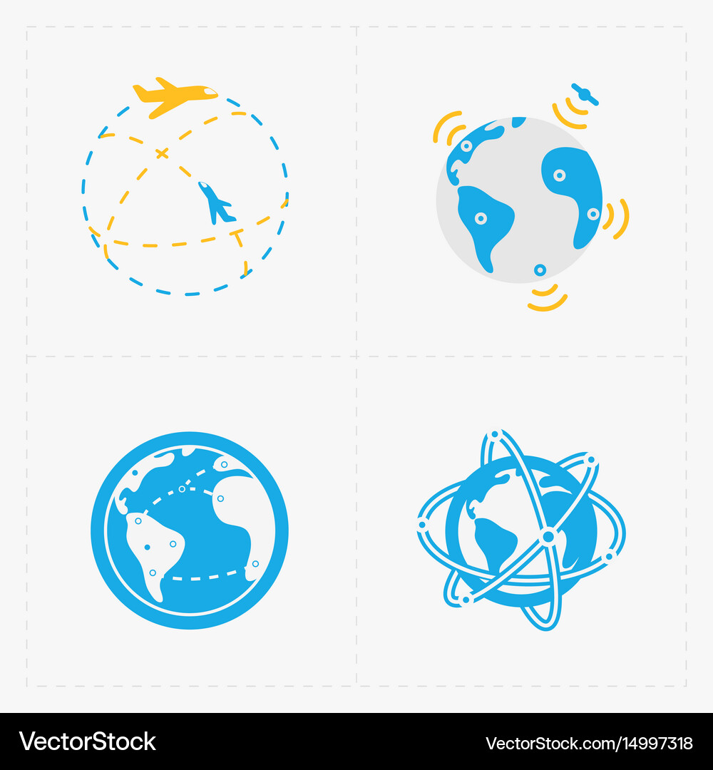 Earth icons set on white background Royalty Free Vector