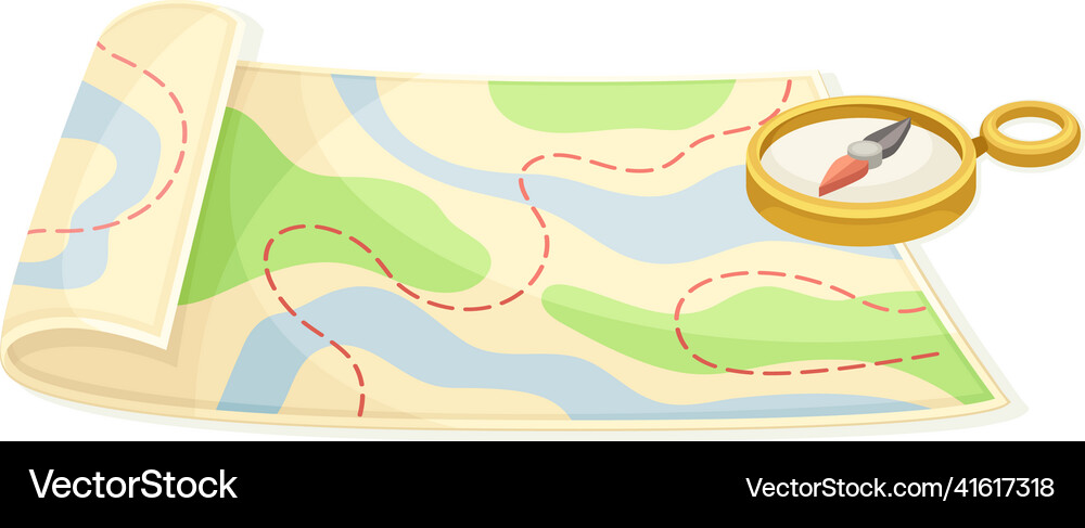 Expedition map depicting geography and route Vector Image