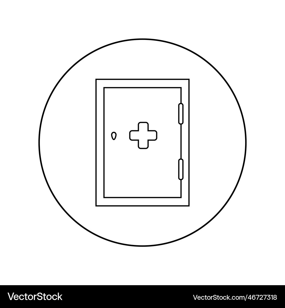 First Aid Kit Linear Icon Royalty Free Vector Image