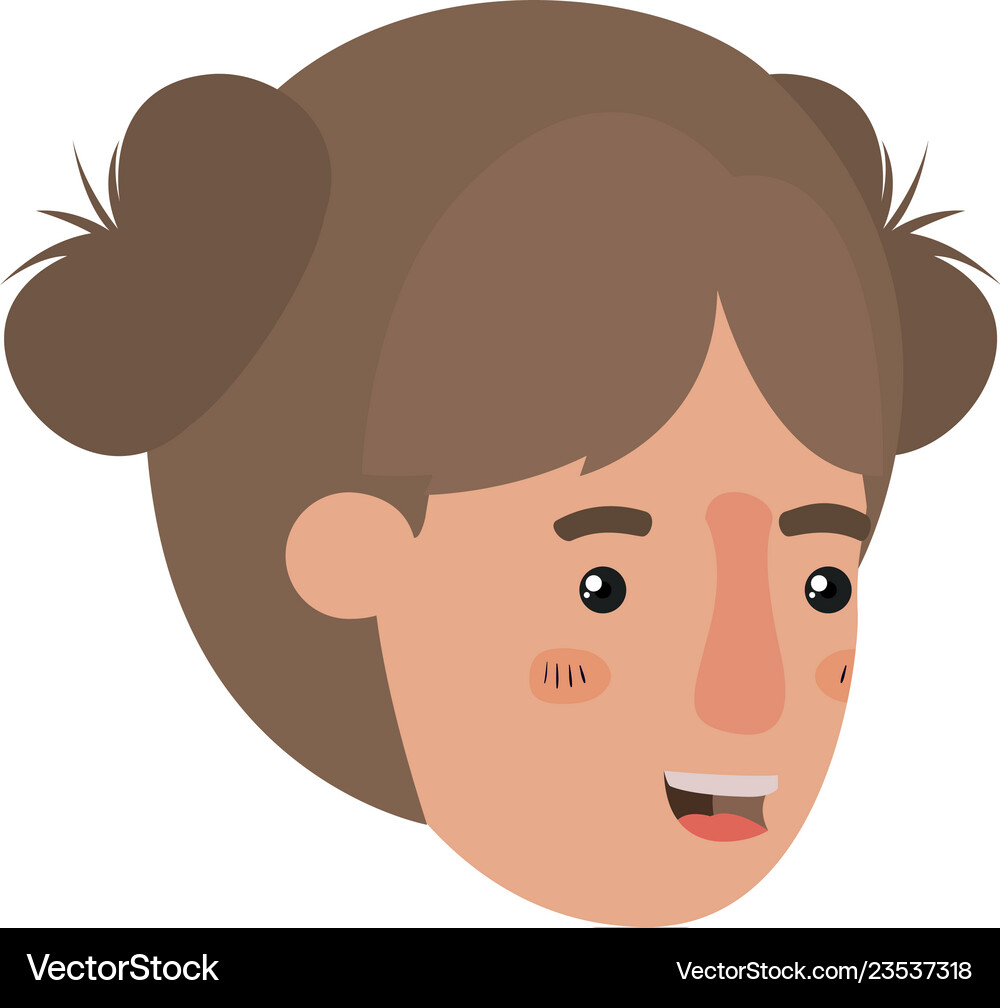 Head woman avatar character Royalty Free Vector Image