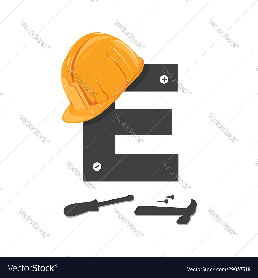 Initial a construction Royalty Free Vector Image