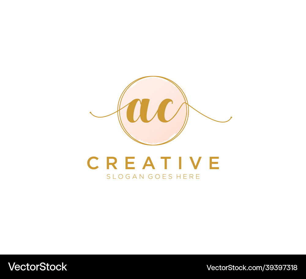 Initial ac feminine logo beauty monogram Vector Image