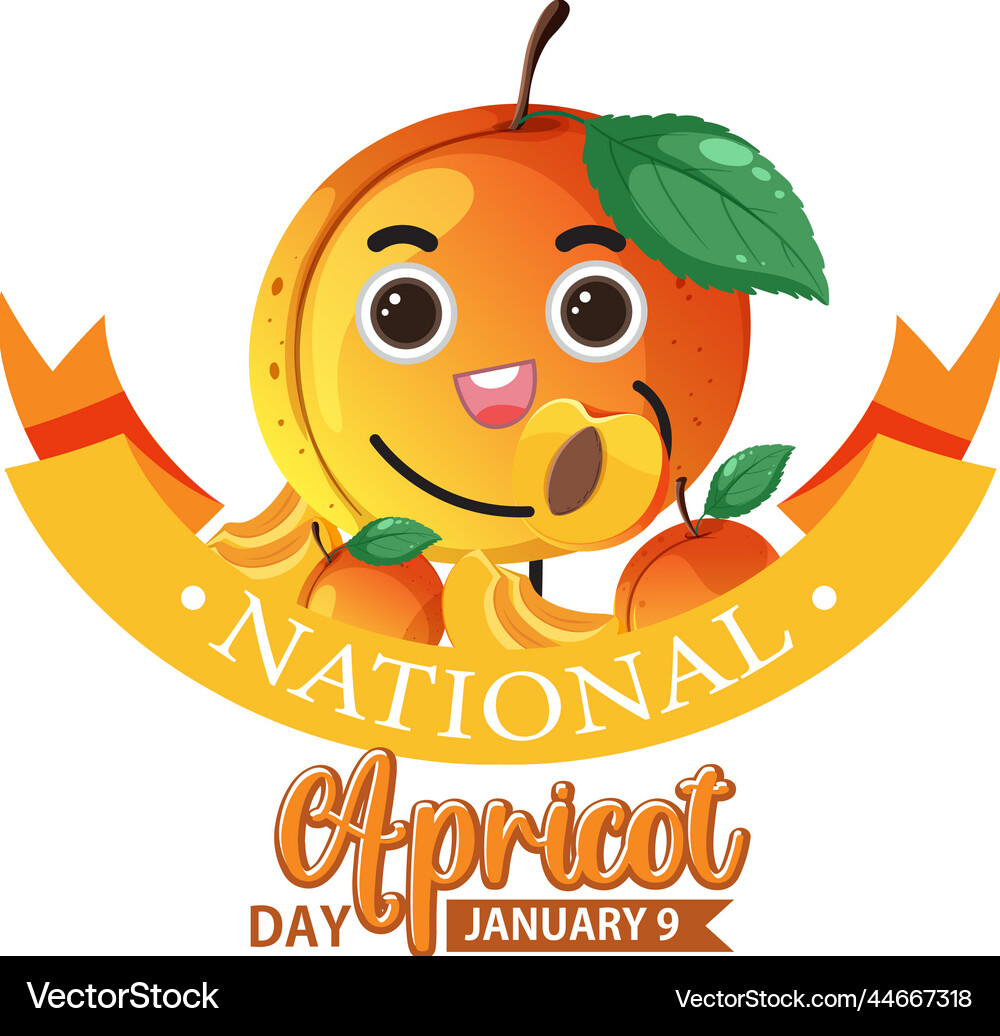 National apricot day icon Royalty Free Vector Image