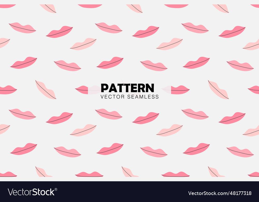 Pink lips cute simple pattern Royalty Free Vector Image
