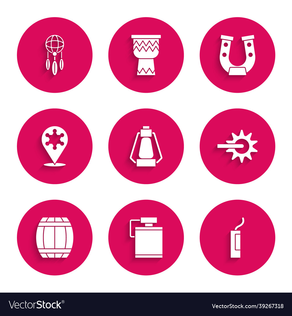 Set camping lantern canteen water bottle Vector Image