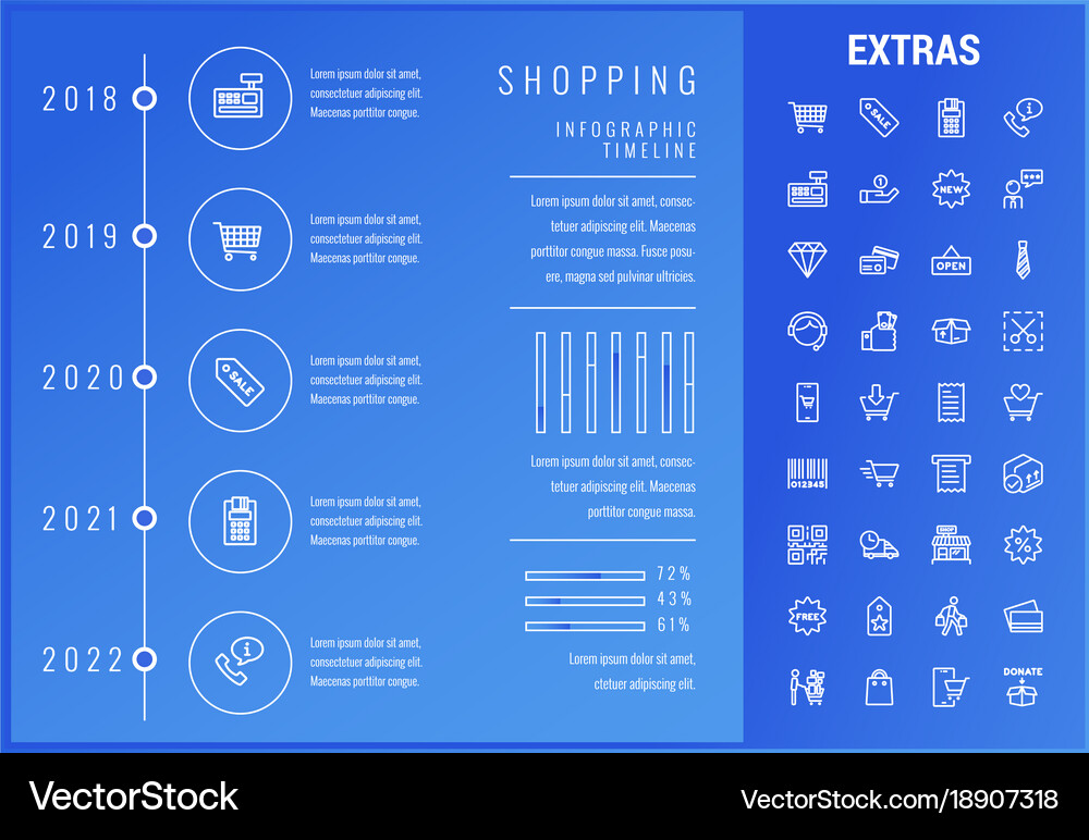 Shopping infographic template elements and icons Vector Image