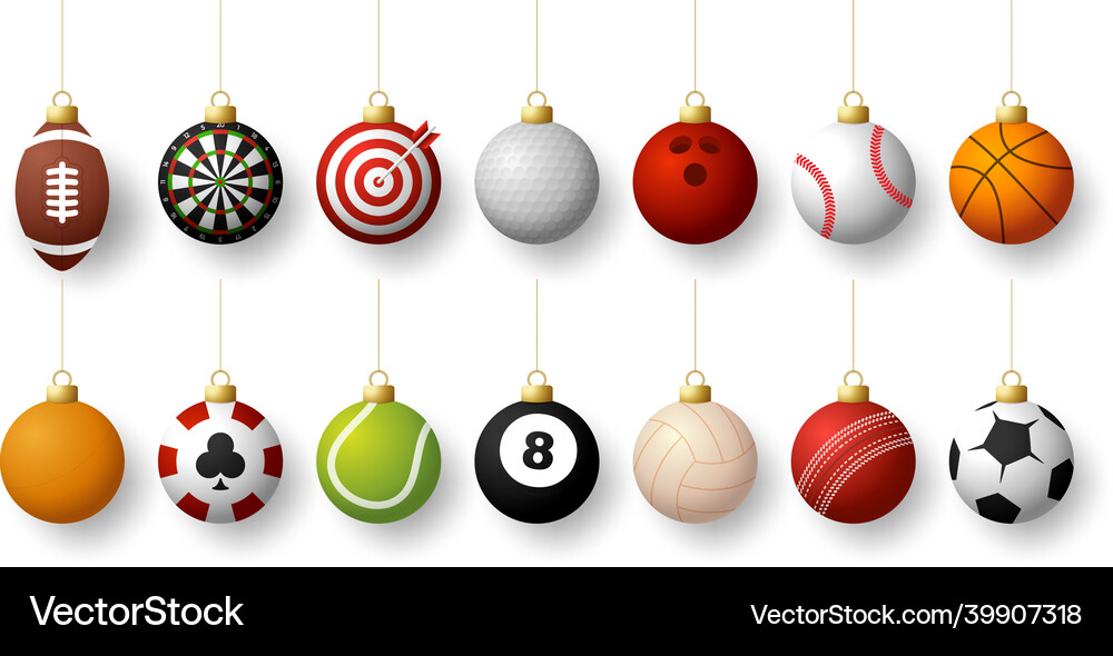 Sport Christmas Balls Set Royalty Free Vector Image