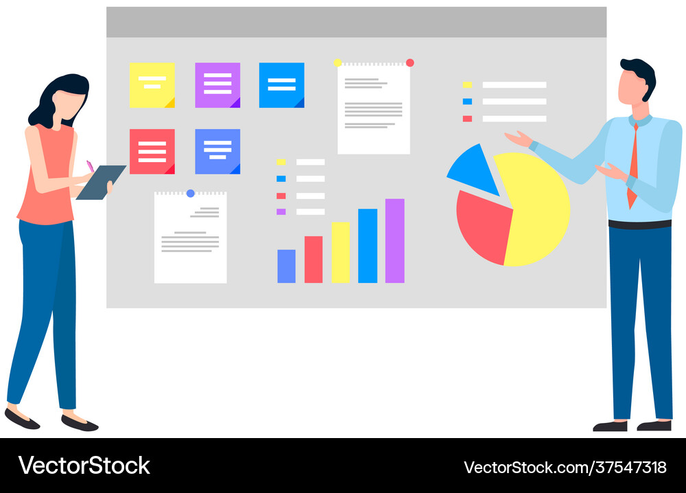 Successful business project presentation company Vector Image