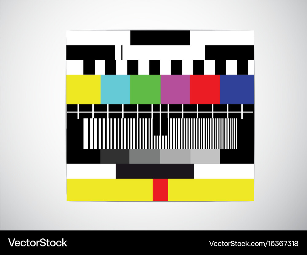 Test tv screen background when channel tv have Vector Image